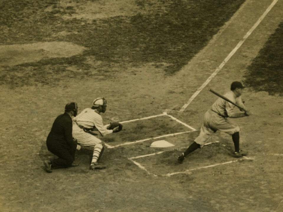 Polo Grounds, Manhattan, NY, October 4, 1922 – Yankees slugger Babe ...
