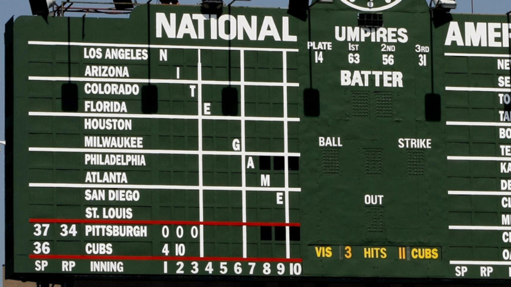 The Original Wrigley Field Scoreboard, October 4, 1935 - Baseball ...
